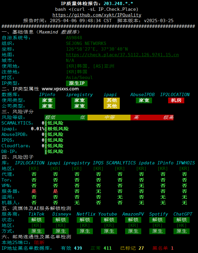 HostKVM韩国原生IP VPS测评：双ISP韩国住宅IP，IP纯净度极高，适合Tiktok运营 - 4A评测