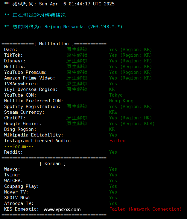 HostKVM韩国原生IP VPS测评：双ISP韩国住宅IP，IP纯净度极高，适合Tiktok运营 - 4A评测